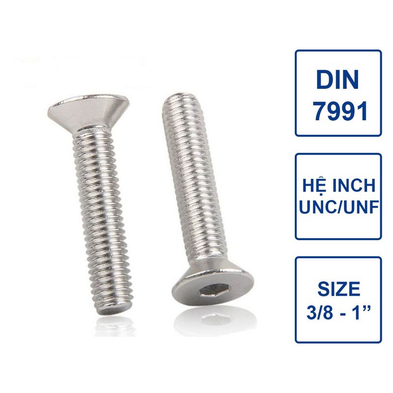 Bulong Lục Giác Chìm Col Inox 304 Hệ Inch UNC #10-24 x 1 [Hộp 50 con ...